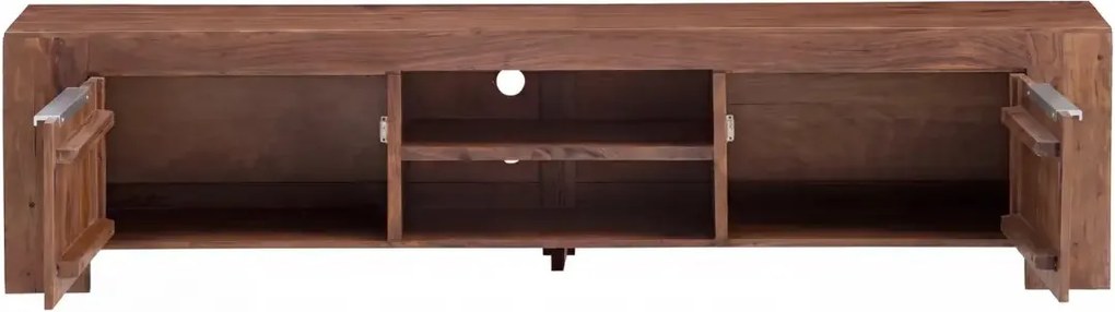 furniture-nabytek.cz - TV stolek Osvaro akácie - Stříbrné kovové úchytky
