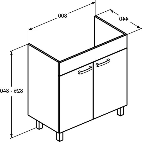 Ideal Standard Tempo Skříňka pod umyvadlo 80x44x74 cm, dub pískový E3241OS