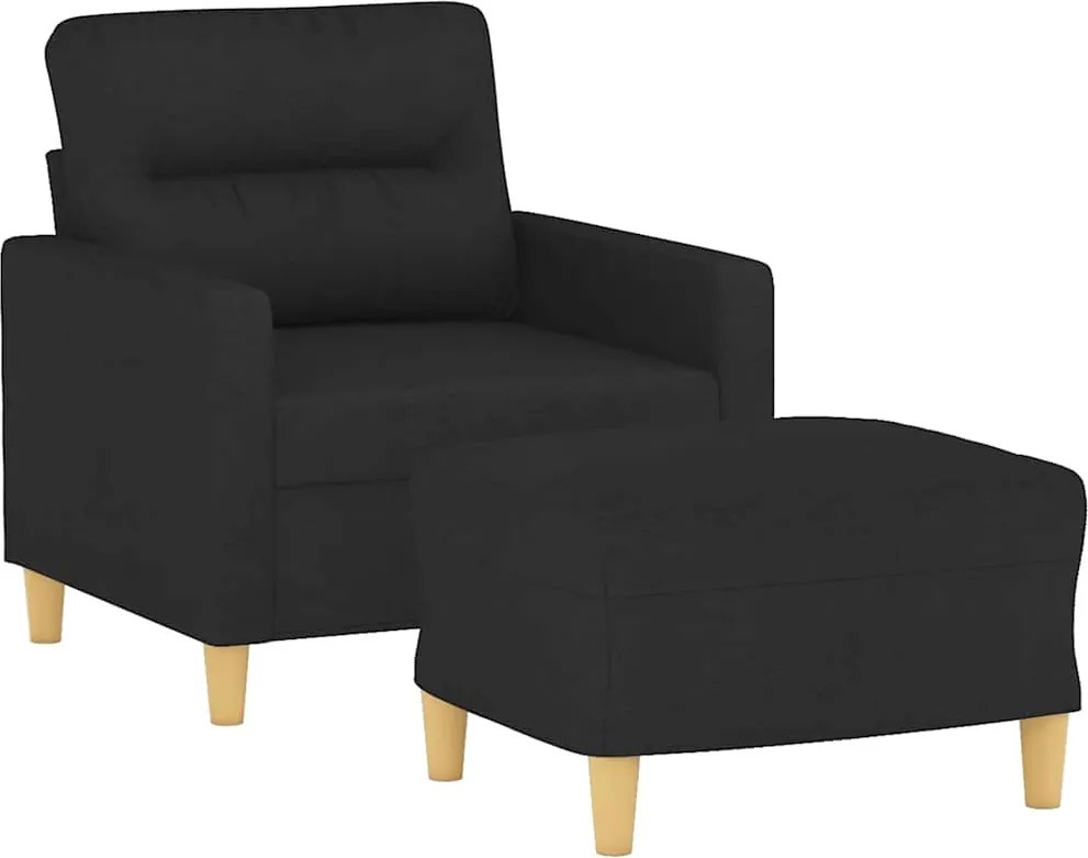 Křeslo s podnožkou černé 60 cm textil 3201069