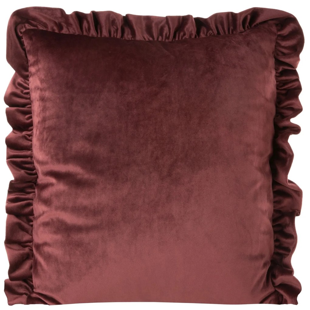 DEKORAČNÍ POVLAK NA POLŠTÁŘ VELVET25 45X45 CM BORDOVÁ