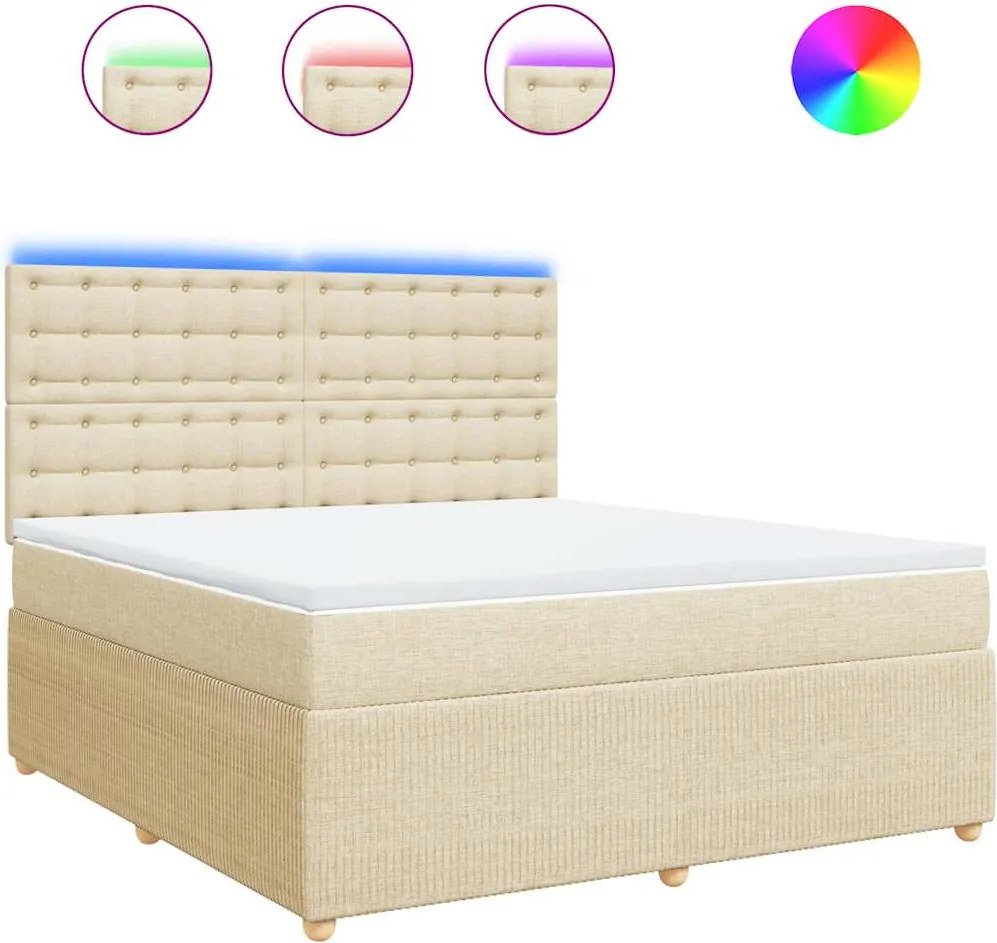 Box spring postel s matrací krémová 180x200 cm textil 3294454