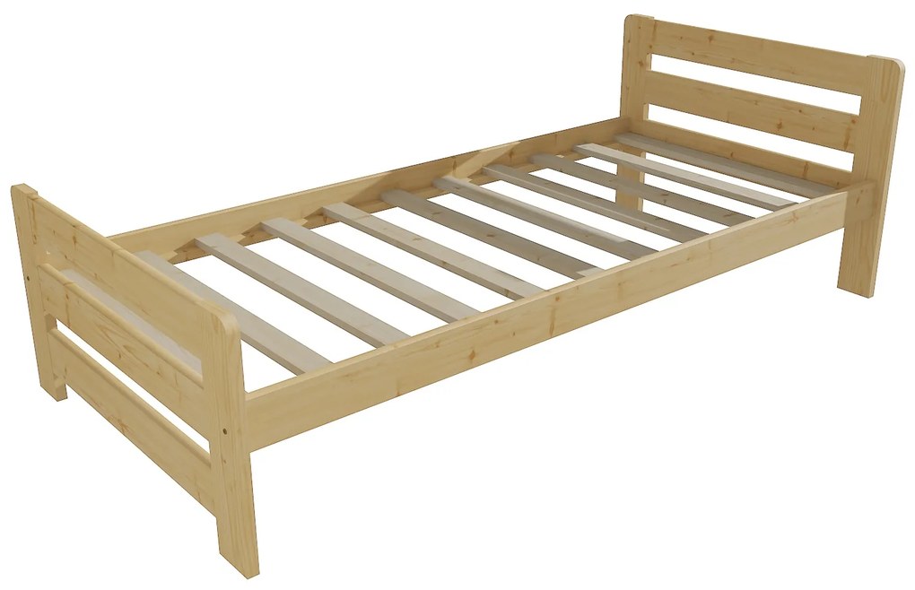 Vomaks Jednolůžková postel VMK002D Rozměr: 90 x 200 cm, Barva: surové dřevo