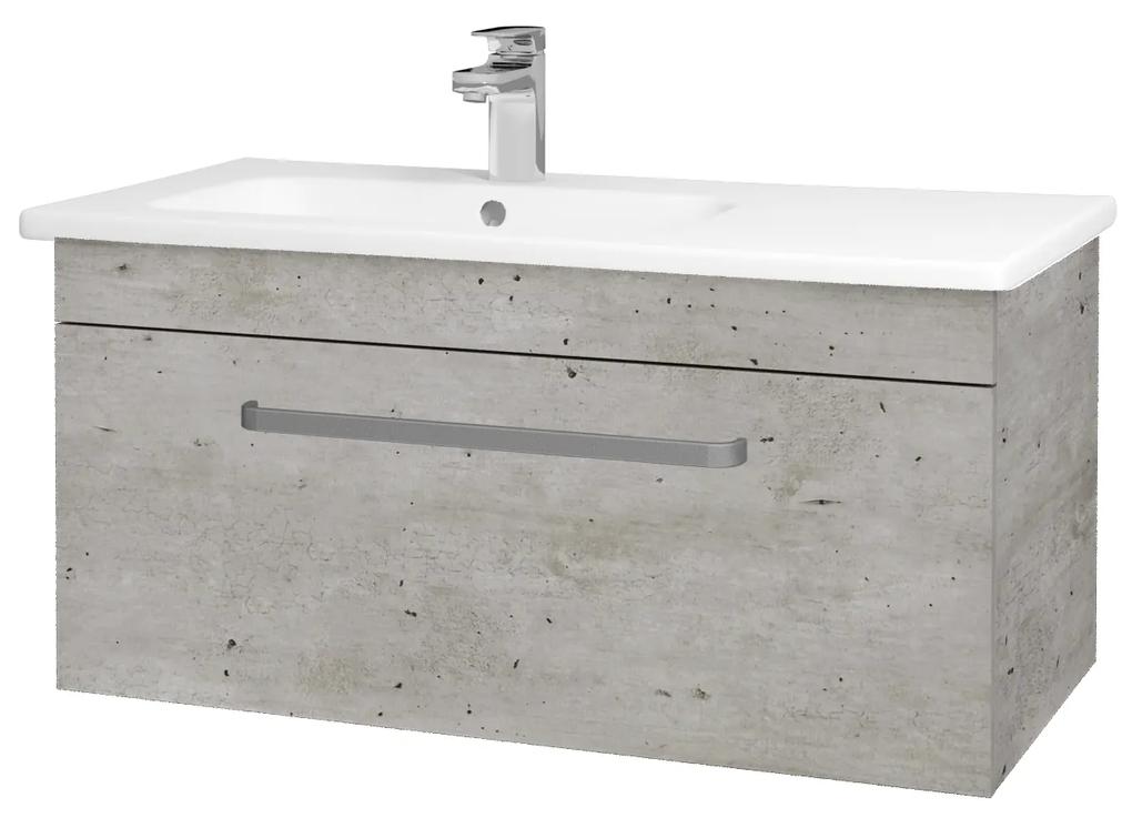 Dřevojas Koupelnová skříň ASTON SZZ 90 Varianta: D01 Beton / Úchytka T03 / D01 Beton
