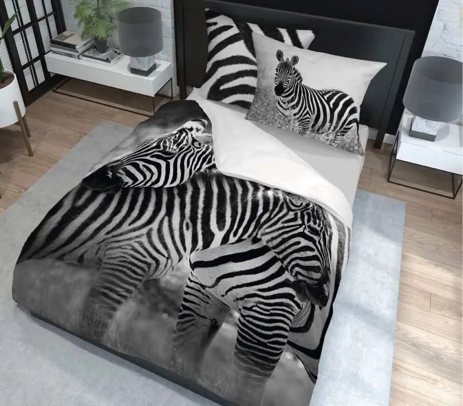 DETEXPOL Francouzské povlečení Zebra  Bavlna, 220/200, 70/80 cm