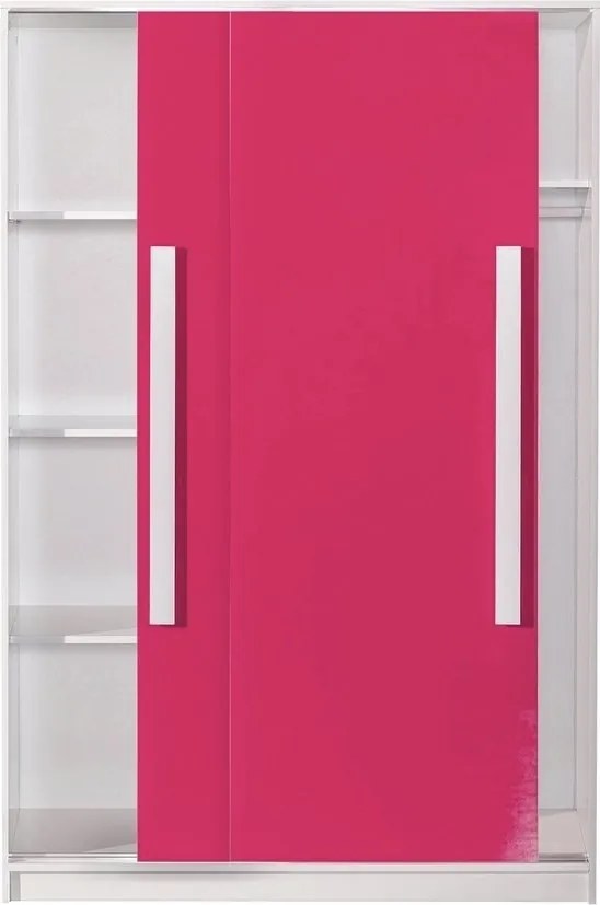 Casarredo - Komfort nábytek Dětská šatní skříň GULLIWER 12 výběr barev | barva: dom-růžová-lesk,Vyberte si barvu úchytu:: dom-uch-fialová