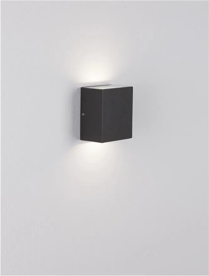 NV 9492650 Venkovní nástěnné svítidlo PARRIS antracitový hliník a čiré sklo LED 10.4W 3000K 220-240V 266st. IP65 světlo nahoru a dolů - NOVA LUCE