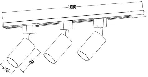 Bodové svítidlo v lištovém systému TIGER 3xGU10/10W/230V černá