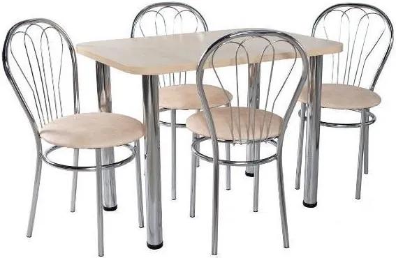 Levný jídelní set 4 židle + stůl obdélník 60 x 100 cm Dub RJK světlý