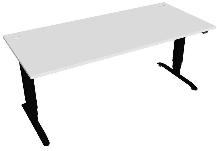 Elektr. nastavitelný stůl 180x80 - HOBIS MOTION MS 3 1800 Dekor stolové desky: bílá, Barva kovové podnože: černá