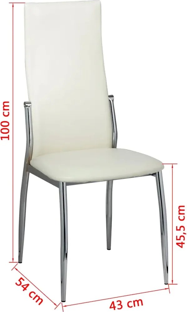Jídelní židle 6 ks bílé umělá kůže 160258
