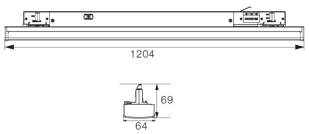 T-LED Lištové LED svítidlo TRITO LT120W 120° 54W bílé Denní bílá