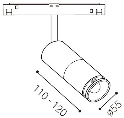 LED2 6092231D Mago Zoom, černý reflektor pro Mag track 48V, 10W 3000K DALI, Ø5,5cm