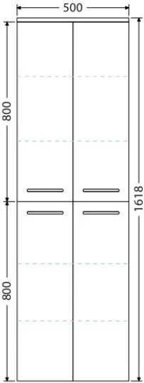 Intedoor vysoká skříň,4 dveře, UNI SV 162/50 4D Varianta: A3026 Cashmere LESK