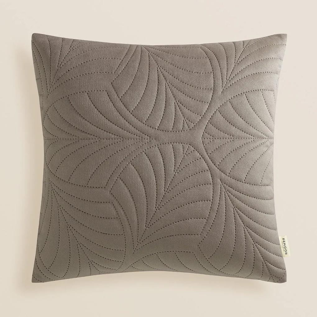 Divazo Dekorační povlak na polštář Prošívaný Listy Feel 45 x 45 cm Barva: Světle šedá
