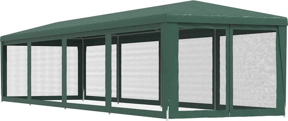 Party stan s 10 síťovanými bočnicemi zelený 3 x 12 m HDPE 319248