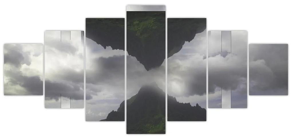 Obraz - Hory na Islandu, geometrická koláž (210x100 cm)