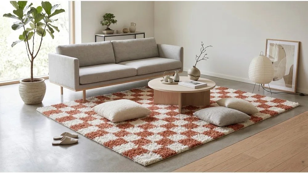 Krémový/v terakotové barvě koberec 80x150 cm Grida – ESTE