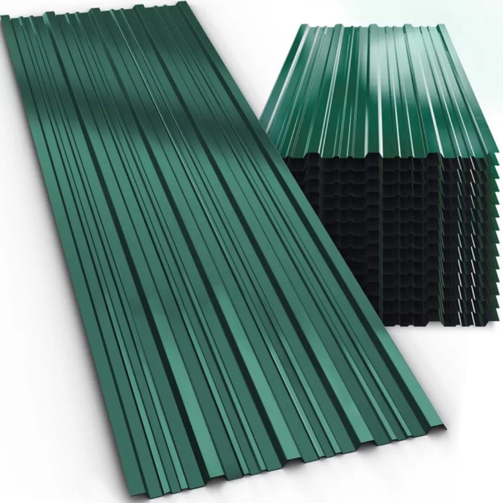 Trapézový plech ARON, sada 14 ks, 110×46cm, zelená Jurhan