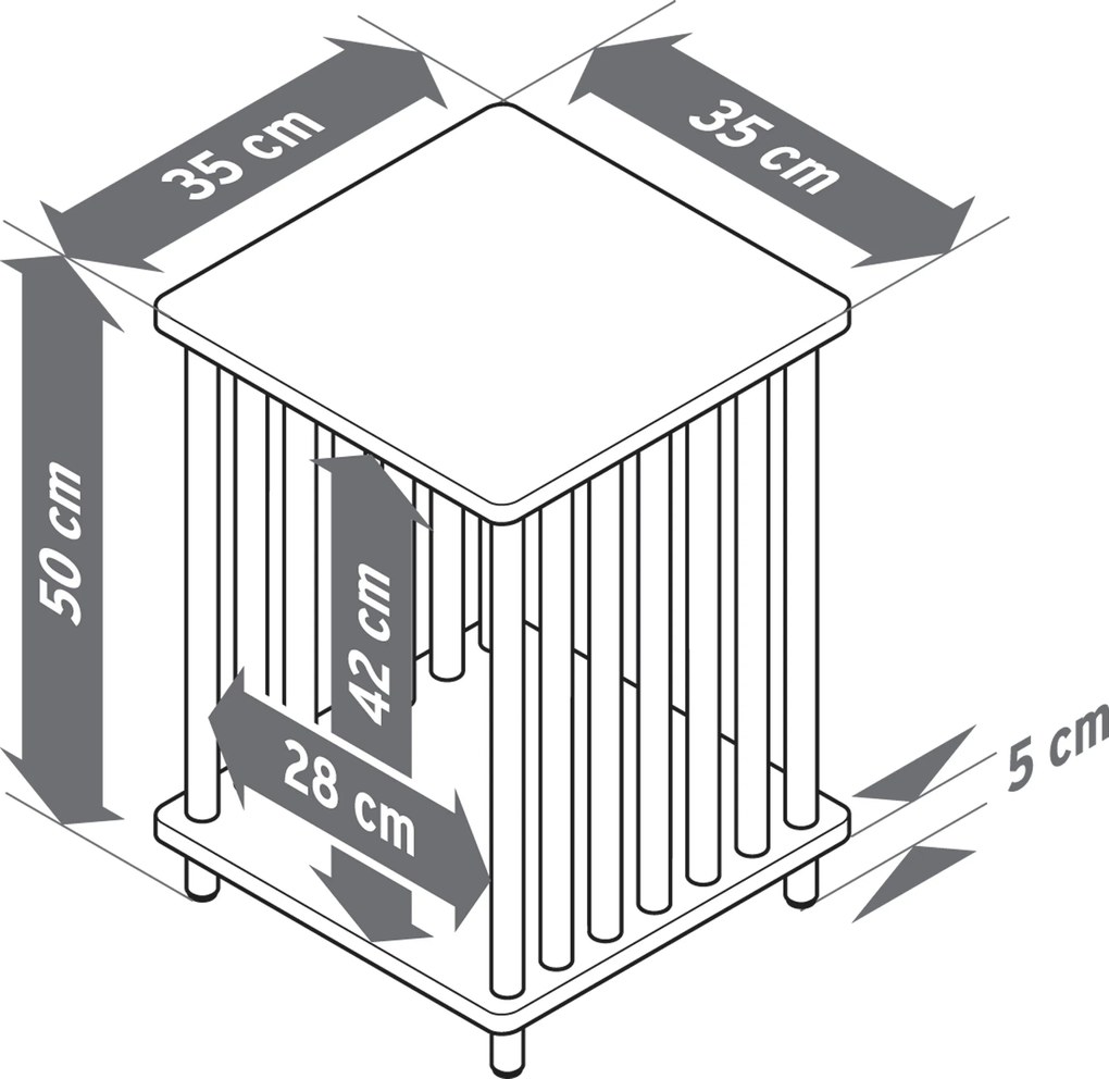 Tchibo - Dekorativní odkládací stolek - barva: hnědá