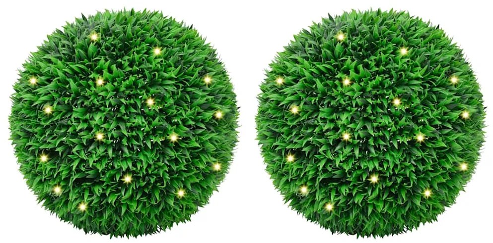 Umělé buxus koule s LED světly 2 ks zelené 55 cm 3335903