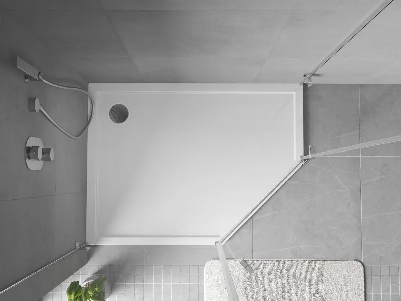 Mexen Flow pětiúhelníková sprchová vanička slim levá 100 x 80 cm, bílý lesk - 46P108010L