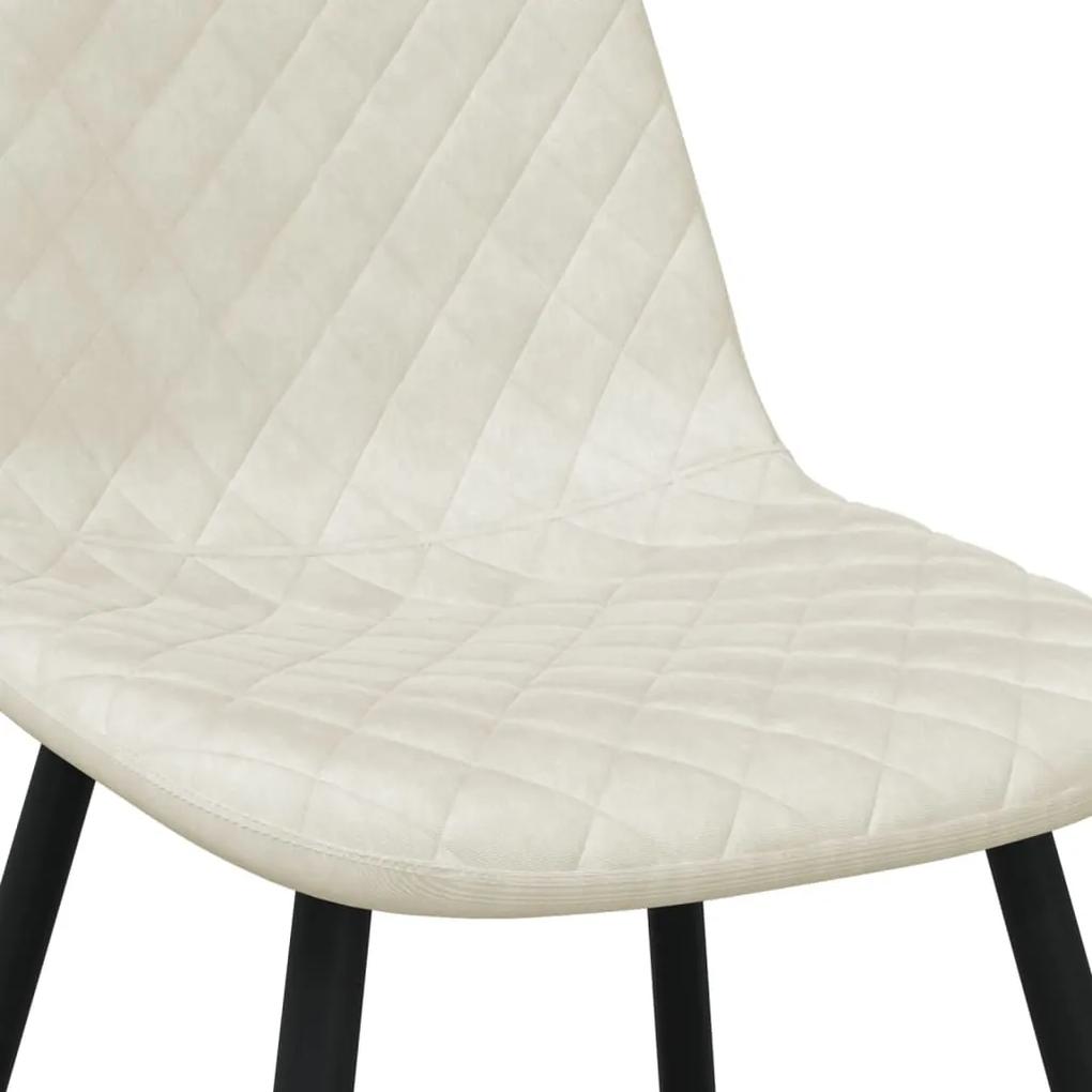 Jídelní židle 4 ks krémově bílé samet - Default Title