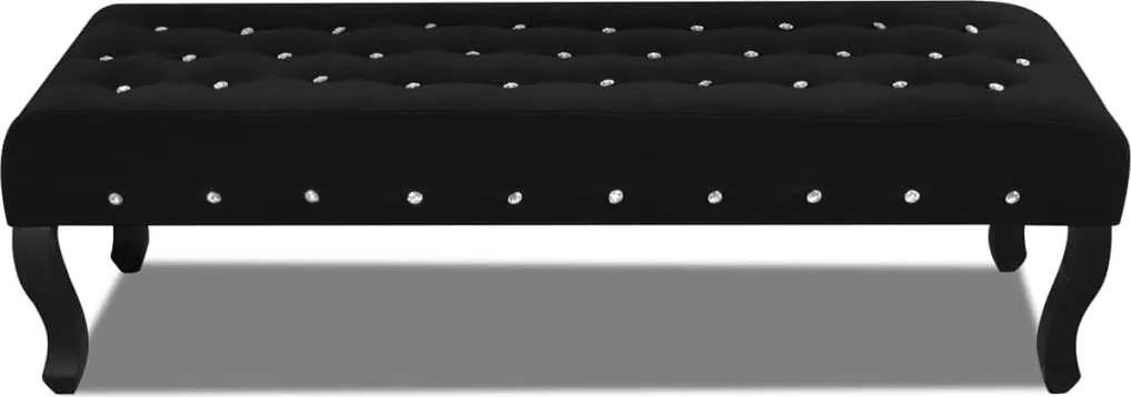 vidaXL Lavice sametová látka s křišťálovými knoflíky [241263] Barva: Černá