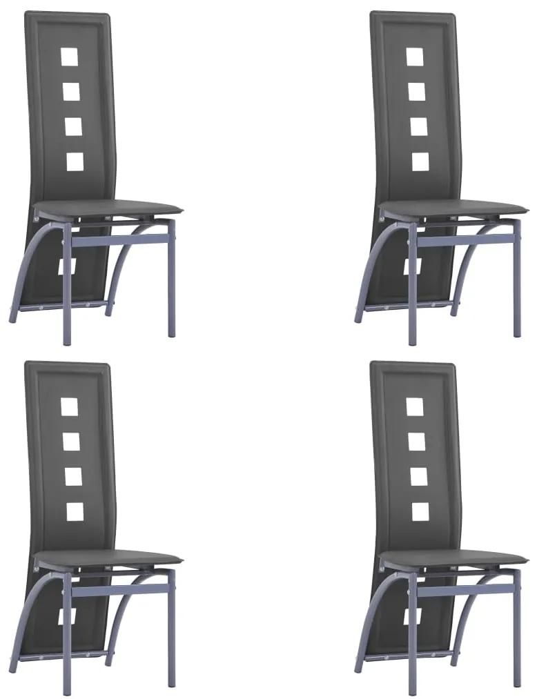 Jídelní židle 4 ks šedé umělá kůže - Default Title