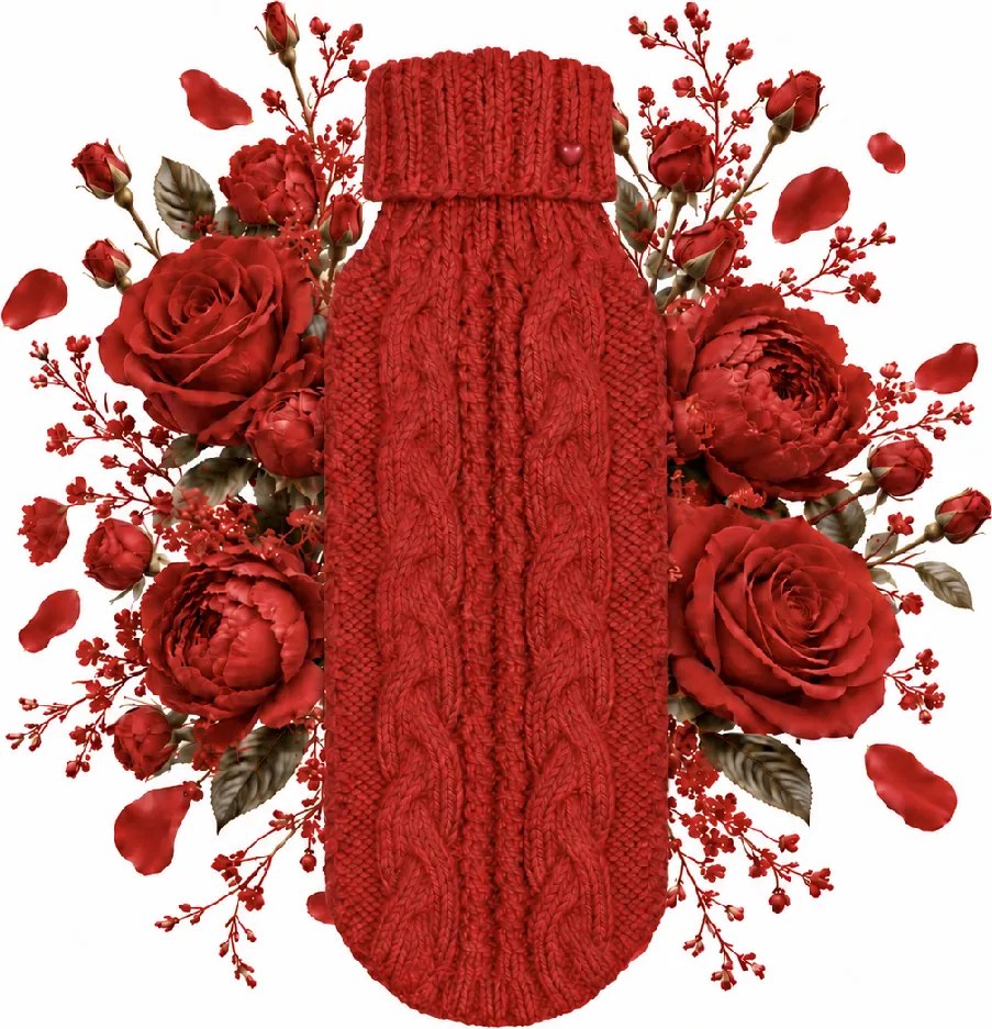 Pet Amour Amour svetr pro fenky a kočky red Velikost: 34