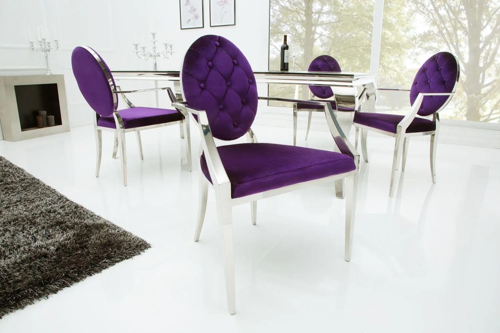 Designová židle Rococo II fialová