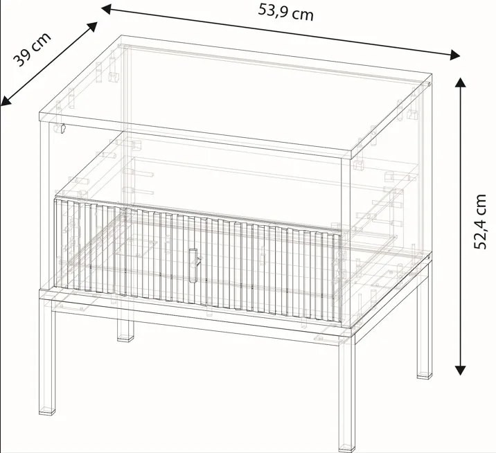 Noční stolek Maggiore 53,9 cm kašmír/černý