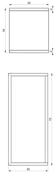 Stojan na květiny 70x30x34 cm bílá