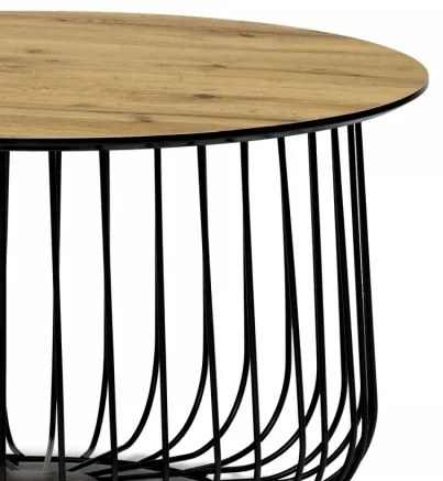 Konferenční stolky 60x34 37x37 divoký dub drátěná podnož černá AF-3007 OAK