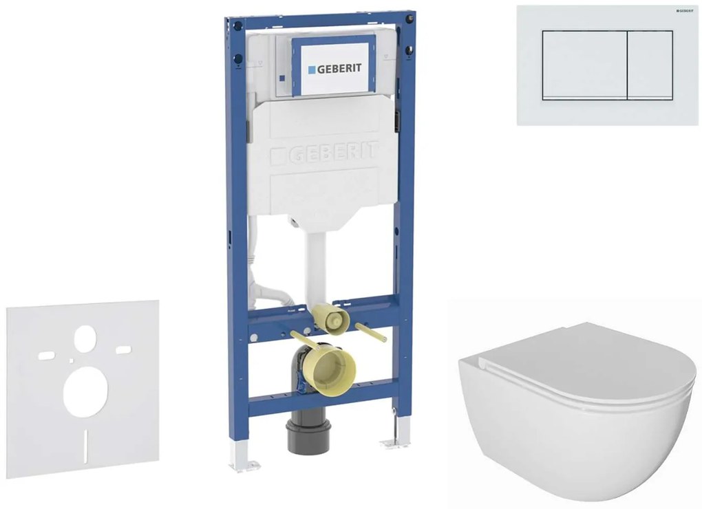 Geberit Duofix - Set předstěnové instalace, klozetu Oudee a sedátka softclose, tlačítko Sigma20, bílá/bílá mat SANI11CA3135B
