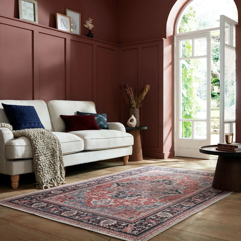 Flair Rugs, Kusový koberec Hebden Windsor Red, 200x290, červená, ložnice