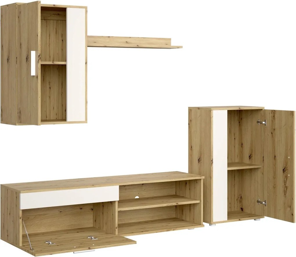 Sada obývacího nábytku Benson dub artisan/kašmír