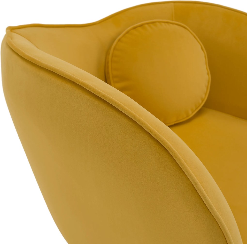 Designové křeslo, žlutá Velvet látka/gold chrom zlatá, EZIO