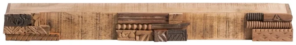 furniture-nabytek.cz - Masivní nástěnná police Greenhill z mangového dřeva, lakovaná, hnědá – 100 cm