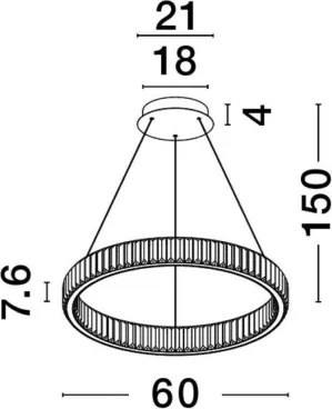 Závěsné LED svítidlo NOVA LUCE AURELIA 41W 3500K 9333075 stmívatelné Triac
