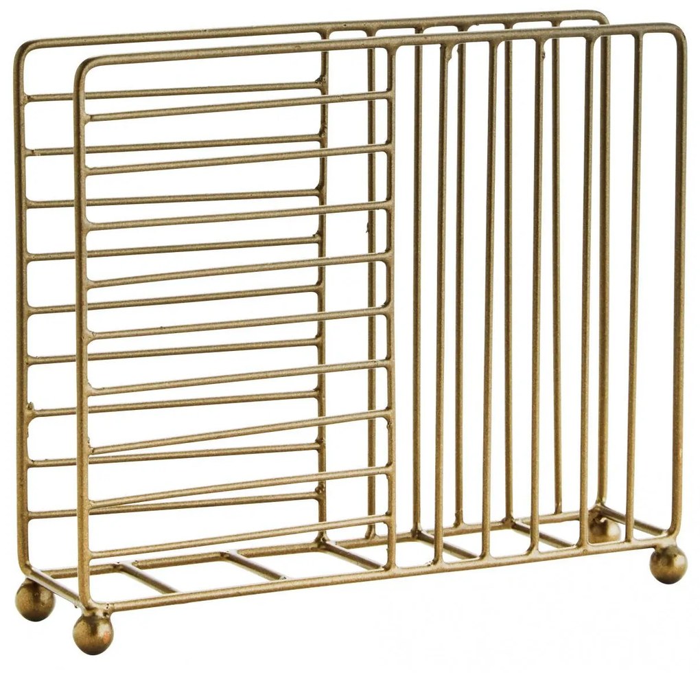 MADAM STOLTZ Stojánek na ubrousky Iron Antique Brass, měděná barva, kov