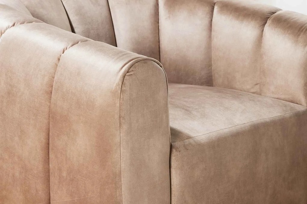 Designové otočné křeslo Kalei šampaňský samet
