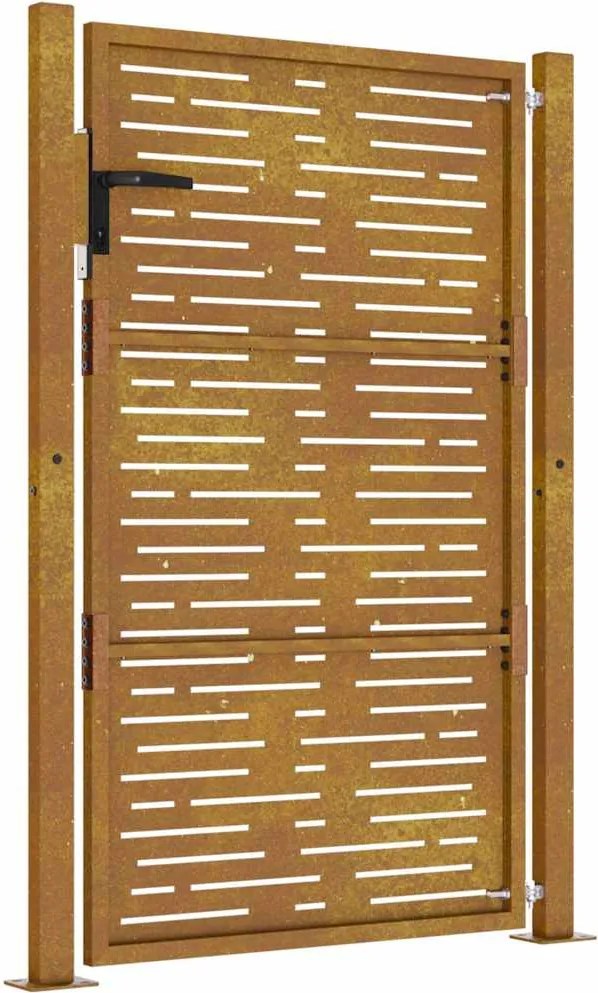 Zahradní branka 100 x 125 cm z cortenové oceli, čtvercový design 153198