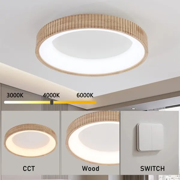 Brilagi - LED Stropní svítidlo FALCON WOOD MODERN LED/40W/230V pr. 60 cm dřevo