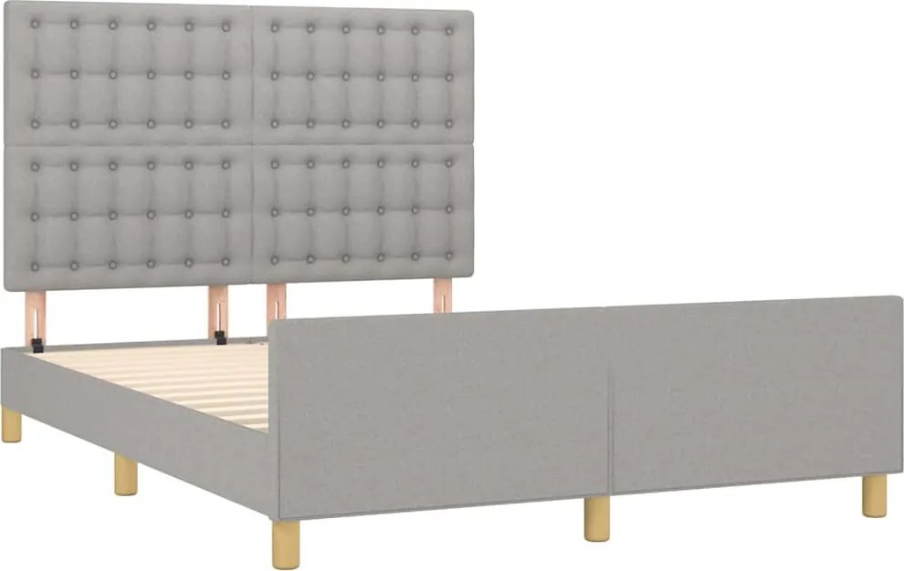 Rám postele bez matrace světle šedý 140 x 190 cm textil 3125373