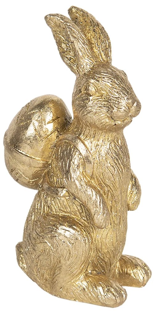 Zlatá dekorace králíka nesoucího vejce Métallique - 8*5*13 cm