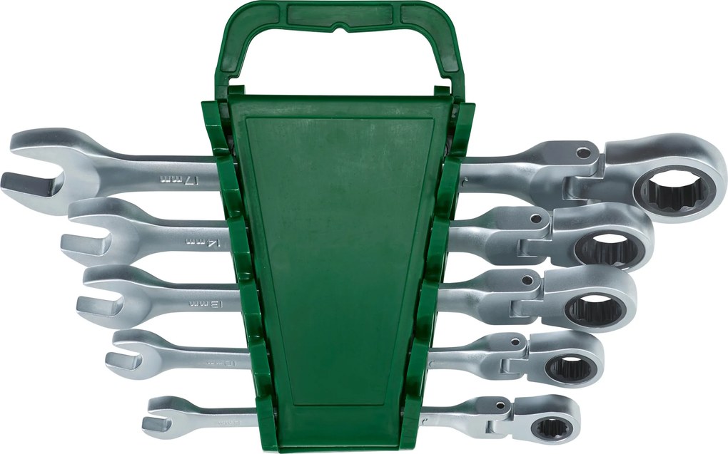 Parkside® Sada otevřených a očkových klíčů s ráčnou, 5dílná / 6dílná (sada klíčů s kloubovou ráčnou, 5dílná)