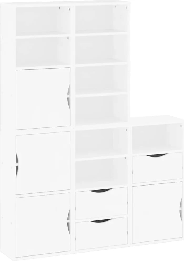 Boční skříňky 5 ks "ODDA" Bílá 40x24x79 cm Borovicový masiv 3365361