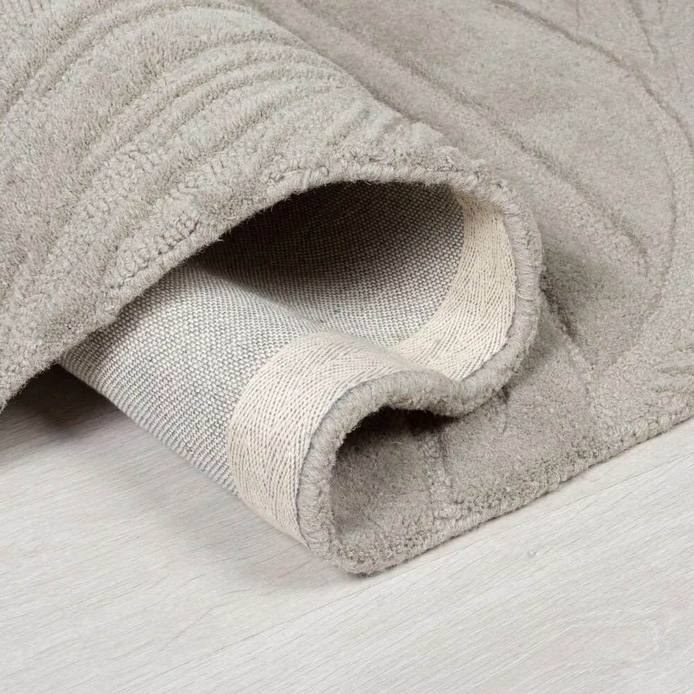 Flair Rugs, Kusový koberec Solace Lino Leaf Grey, 160x230, šedá, ložnice