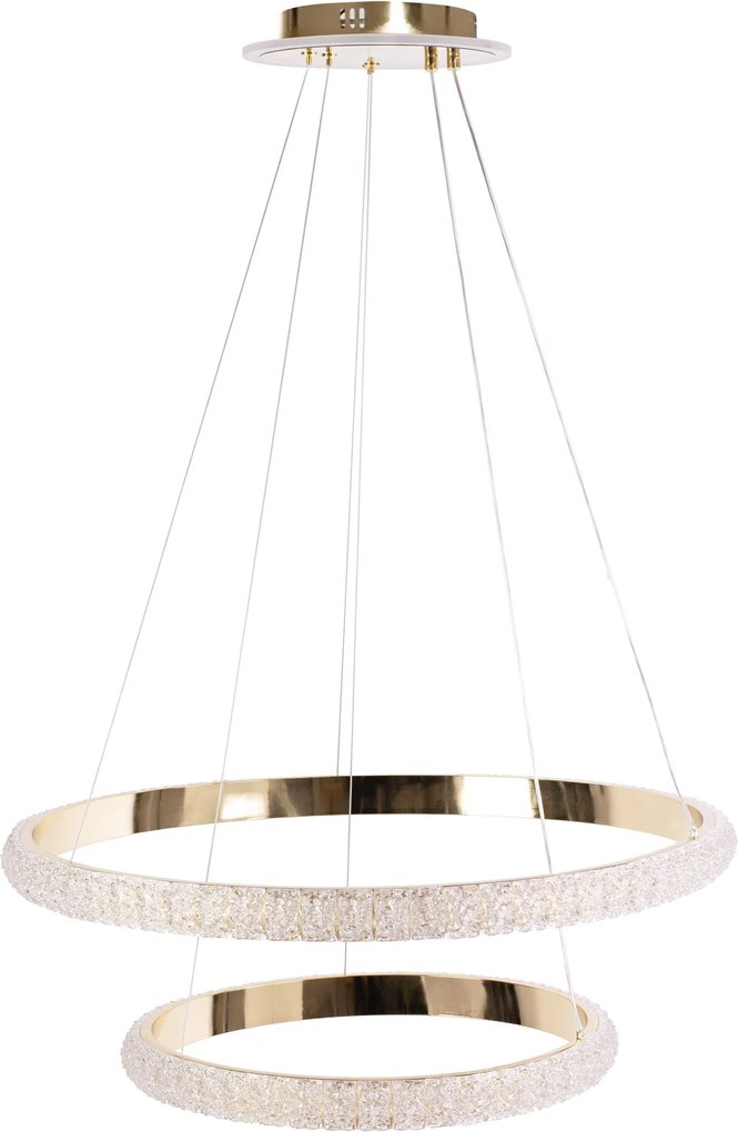 Toolight Toolight, LED závěsné osvětlení 63cm, 80W, G045-2CP, zlatá, OSW-06313