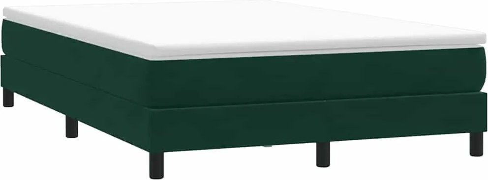 Postel Box Spring bez matrace tmavě zelená 160x220 cm samet 3315882